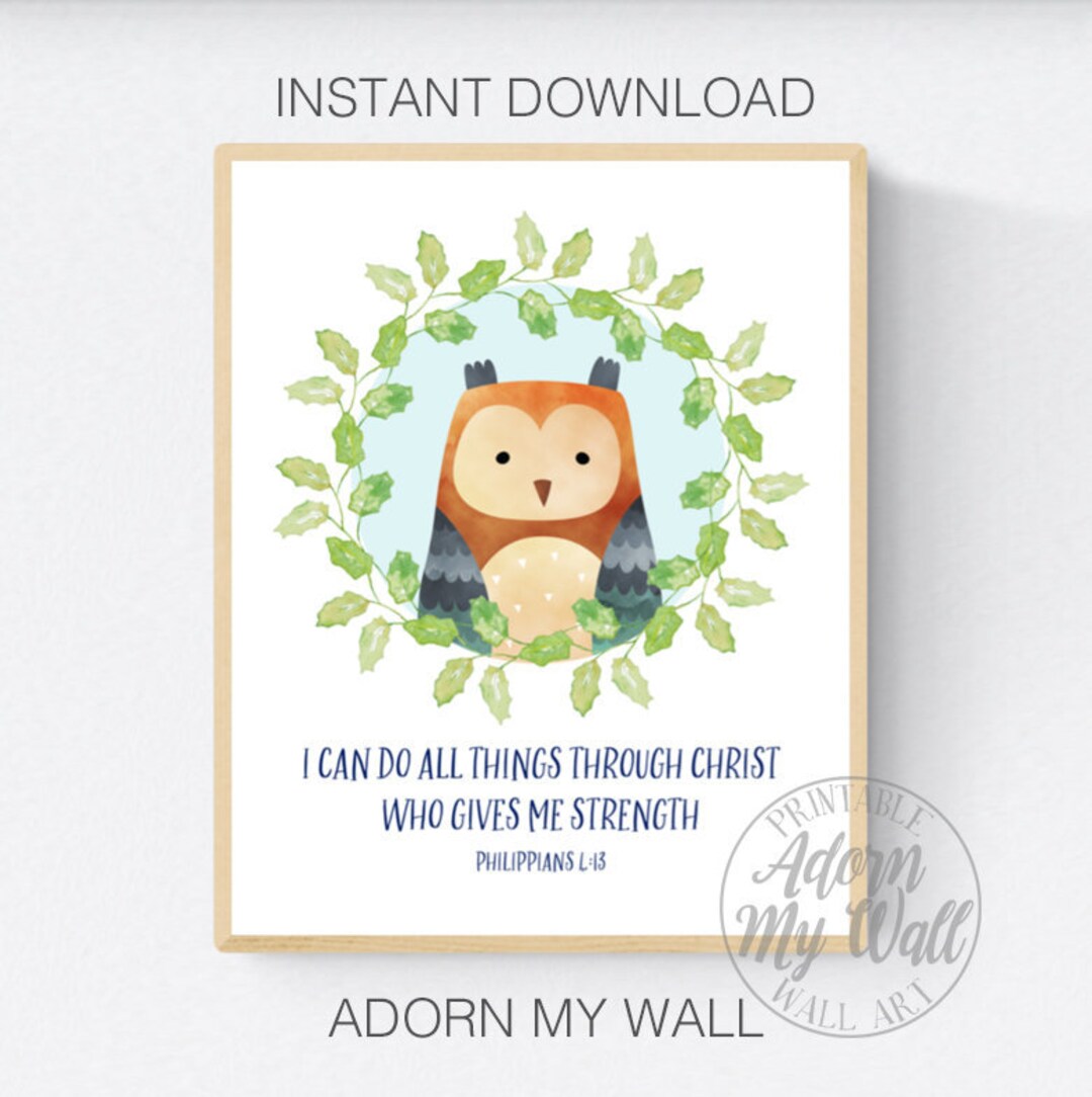I Can Do All Things Through Christ, Bible Verse Nursery Wall Art ...