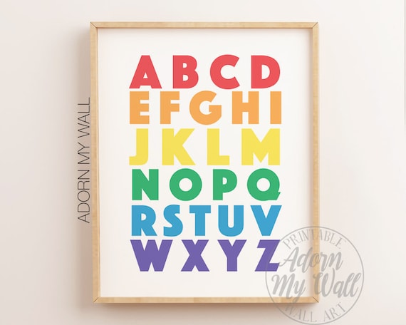 Alphabet Printable Rainbow Nursery Print Rainbow Printable | Etsy