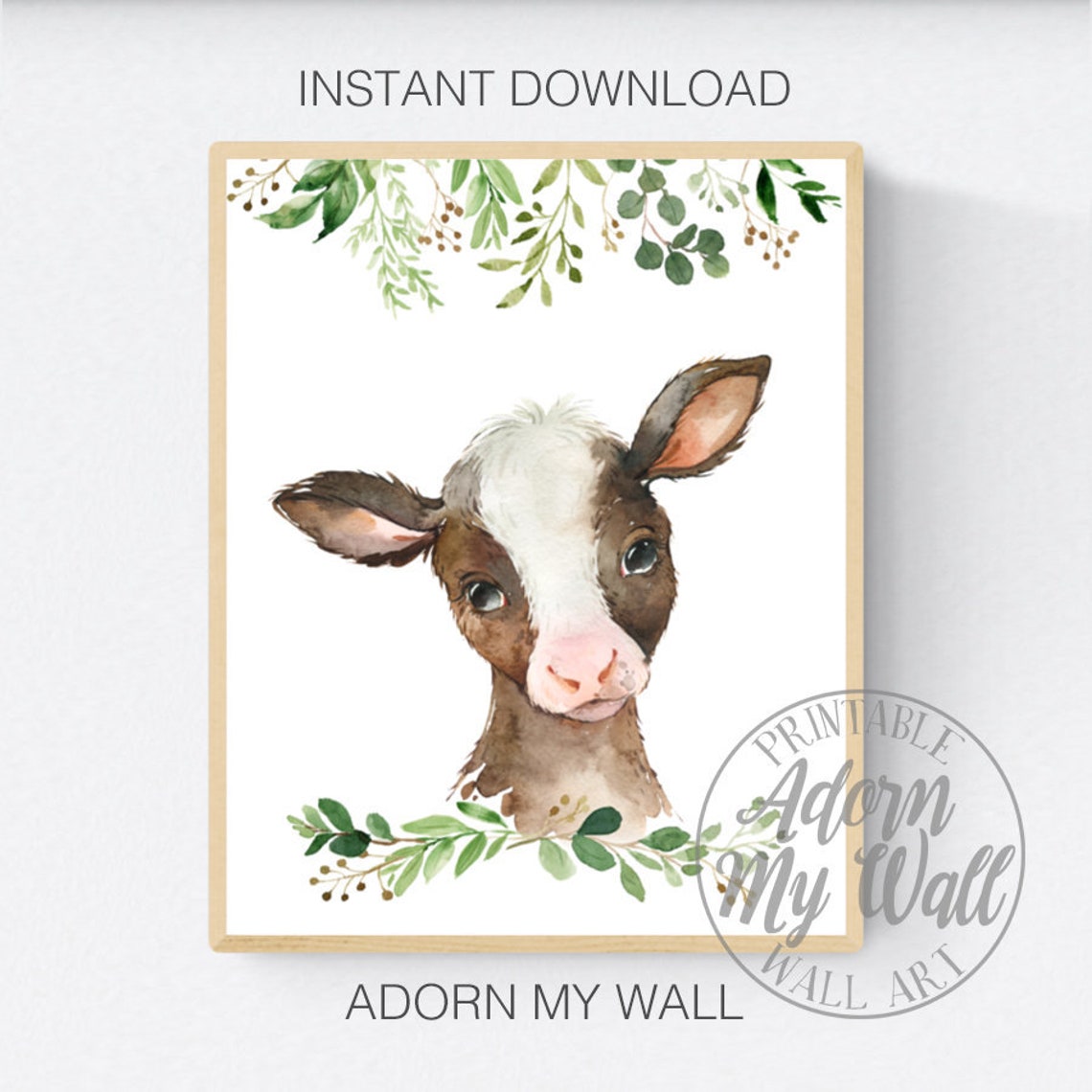 Baby Cow Print Calf Print Calf Wall Art Cow Printable Farm - Etsy UK