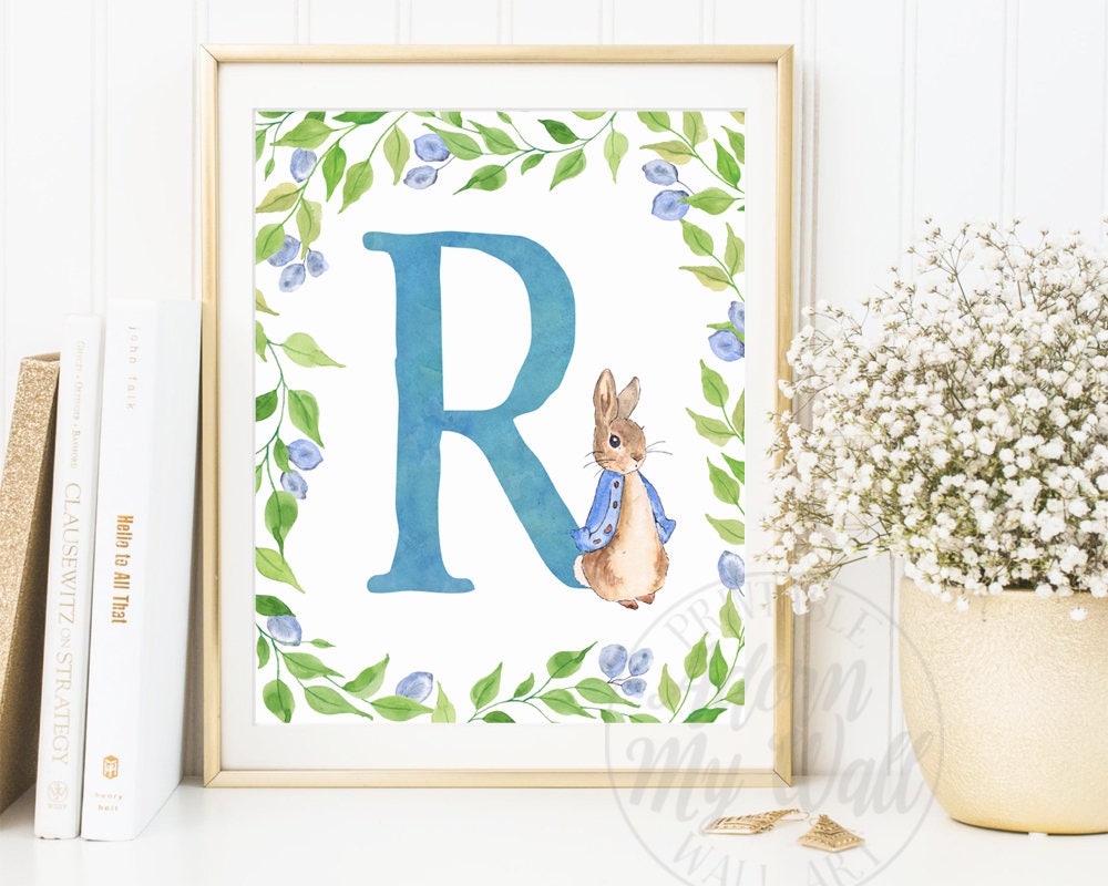 Peter Rabbit Print Peter Rabbit Letters Nursery Monogram | Etsy UK