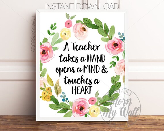 Teacher Printables Gifts For Teachers A Teacher Takes A Hand | Etsy
