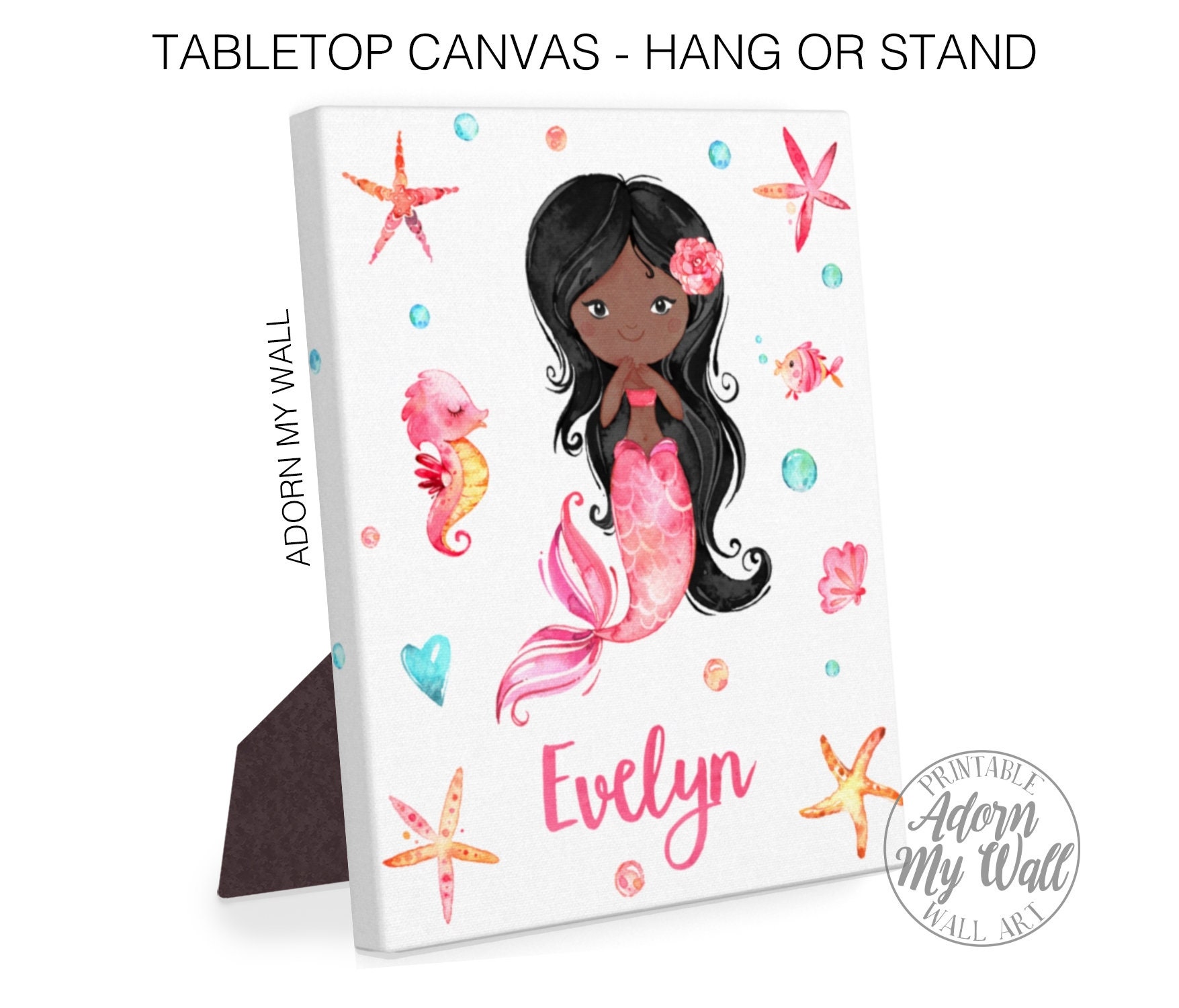 Mermaid Canvas Mermaid Name Sign Personalized Mermaid Print - Etsy UK