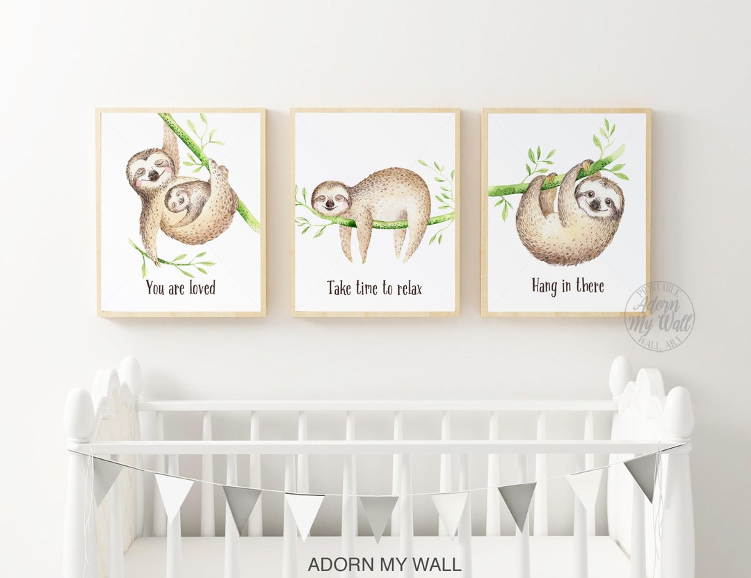 Sloth Prints, Sloth Wall Art, Sloth Printable, Sloth Gift, Sloth ...