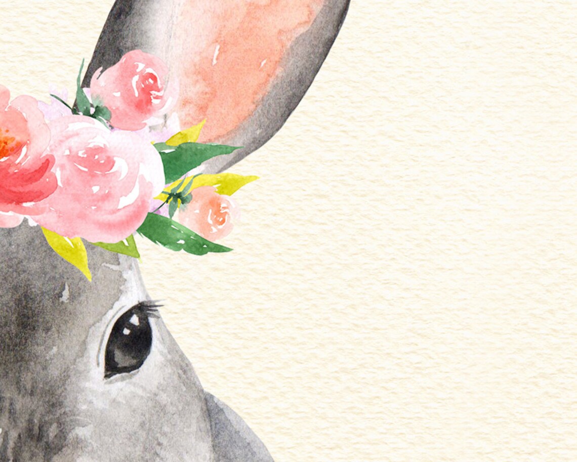 Bunny Print Rabbit Print Woodland Nursery Woodland Animals - Etsy