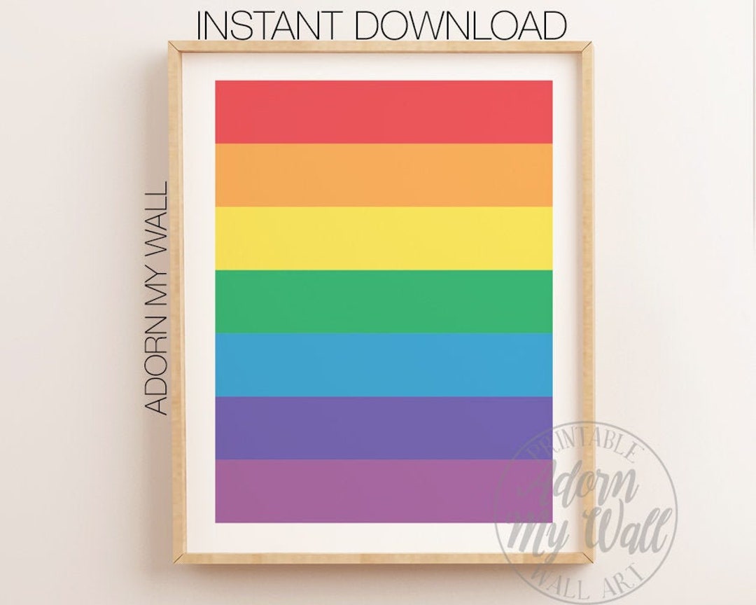 Rainbow Printable, Rainbow Stripes Print, Rainbow Wall Art, Rainbow ...