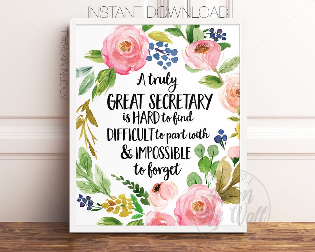 Gift for Secretary Printable Secretary Gift A Truly Great - Etsy