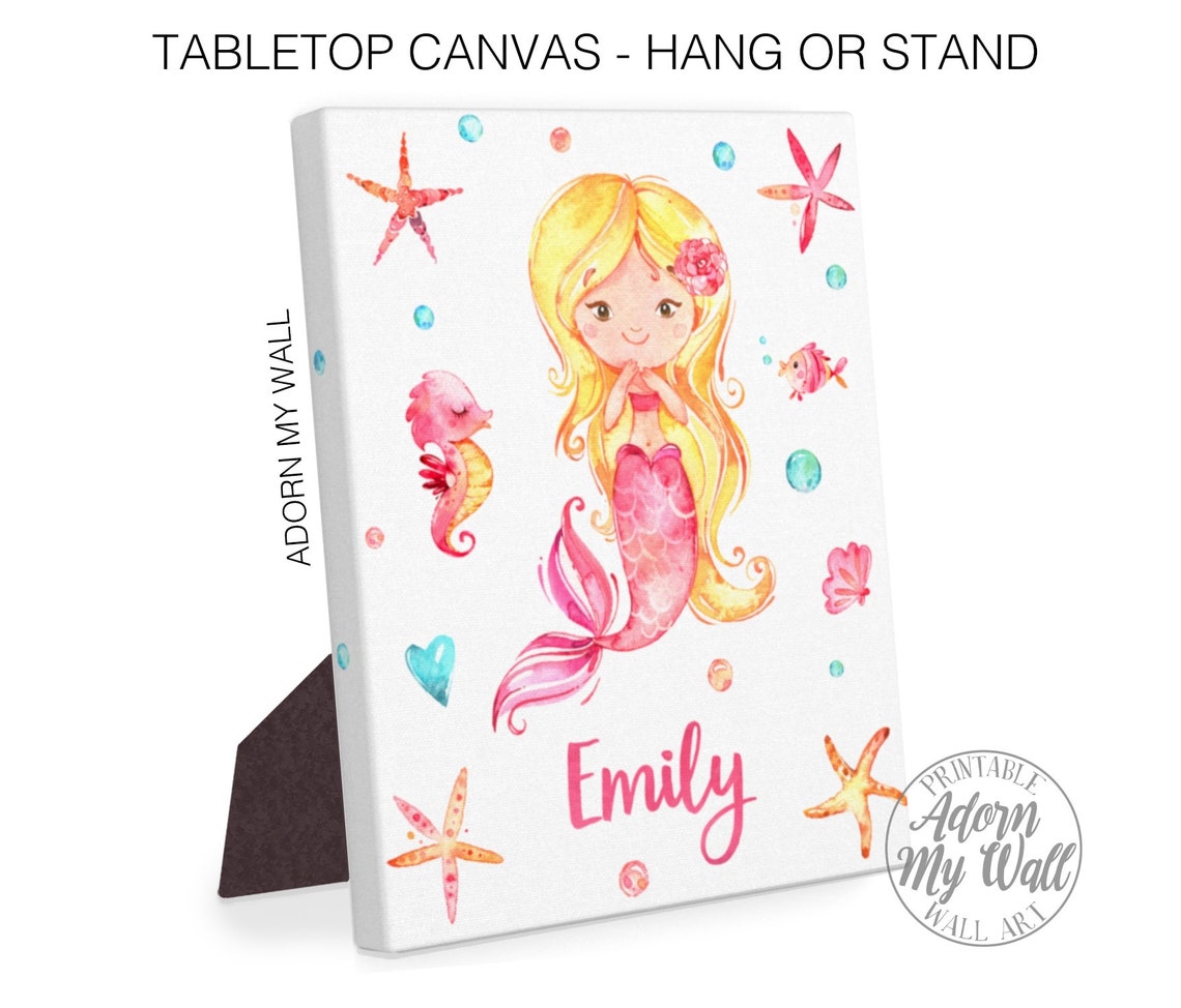 Mermaid Name Sign Mermaid Canvas Custom Name Sign | Etsy