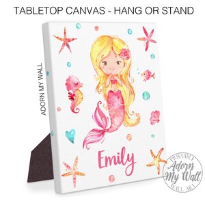 Mermaid Name Sign, Mermaid Canvas, Custom Name Sign, Personalized Print ...