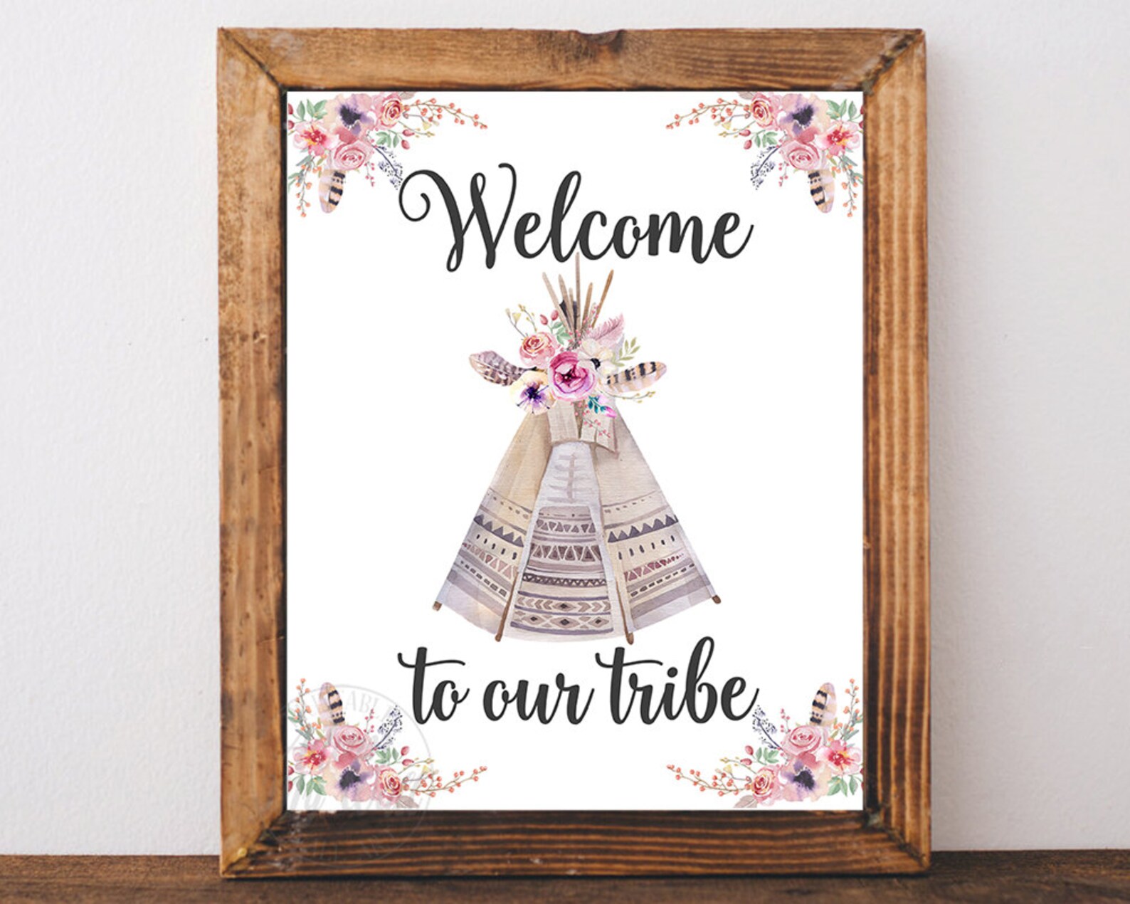 Welcome sign teepee print welcome print welcome to our | Etsy