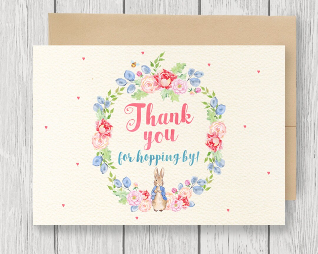 Thank You Cards, Peter Rabbit Party, Peter Rabbit Thank You Card ...