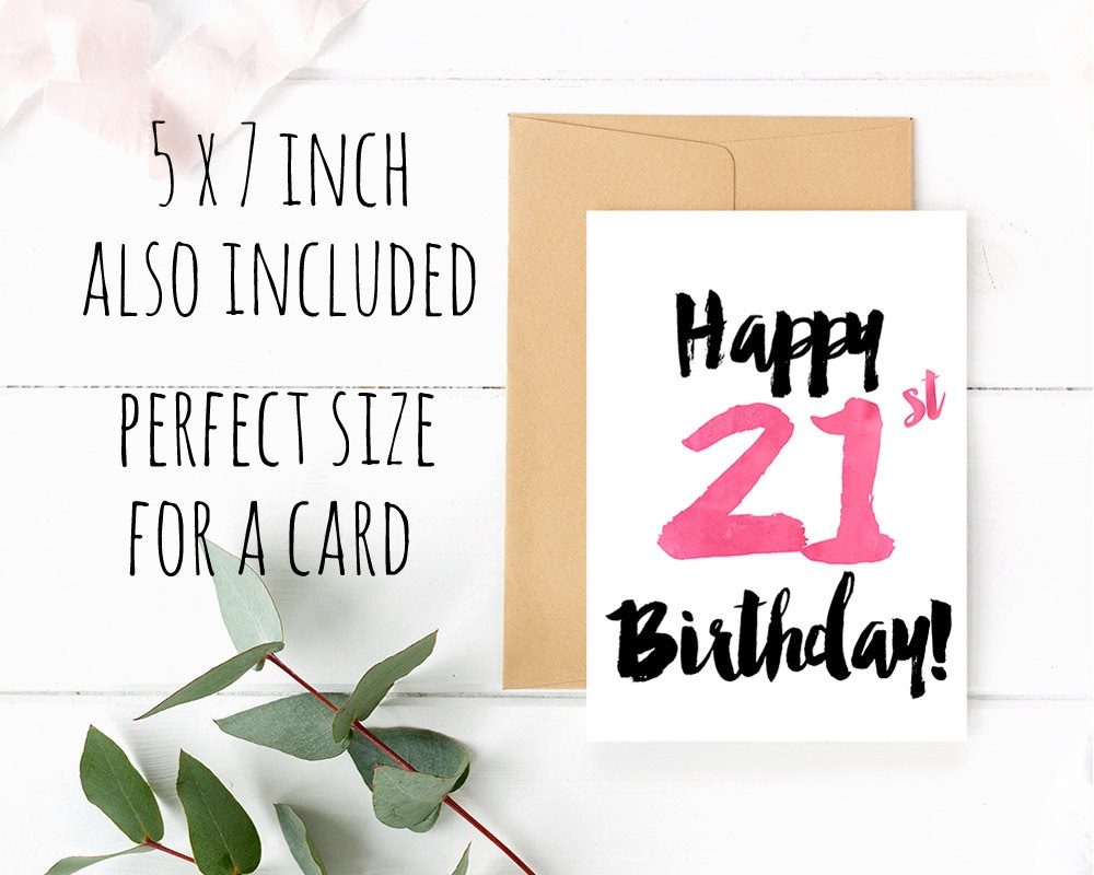21st Birthday Print 21st Card 21st Birthday Sign 21st | Etsy