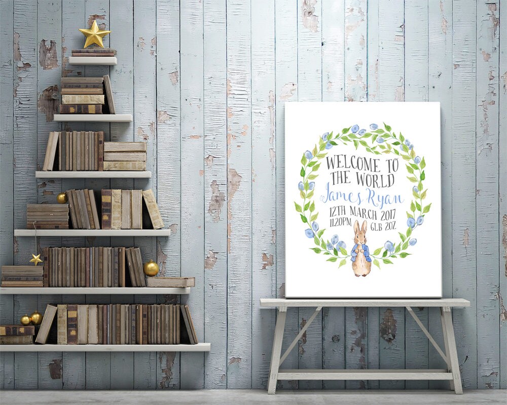 Customized Peter Rabbit Birth Announcement Welcome to the - Etsy UK