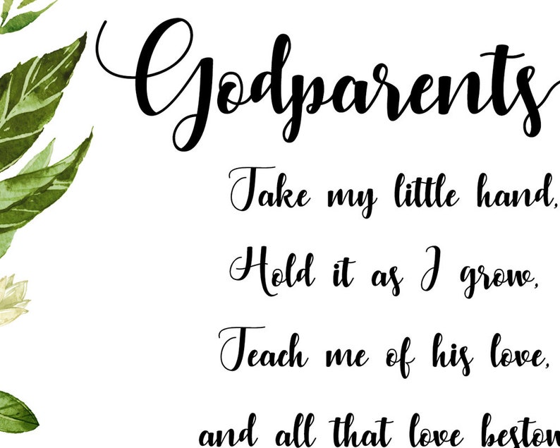 Godparents Poem Godparents Print Gift for Godparents Gift | Etsy
