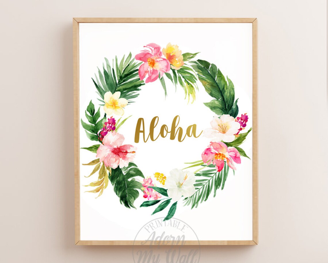 Aloha Aloha Print Aloha Beaches Tropical Print Tropical - Etsy