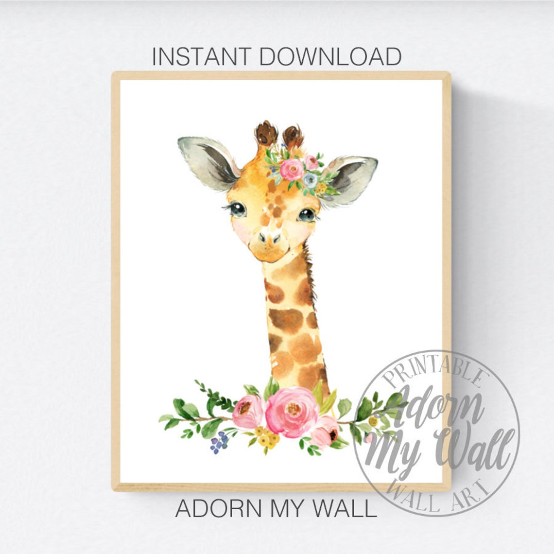Baby Giraffe Print Cute Giraffe Print Floral Giraffe Print - Etsy