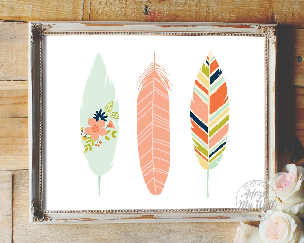 Feather print feather art feather wall art feathers | Etsy