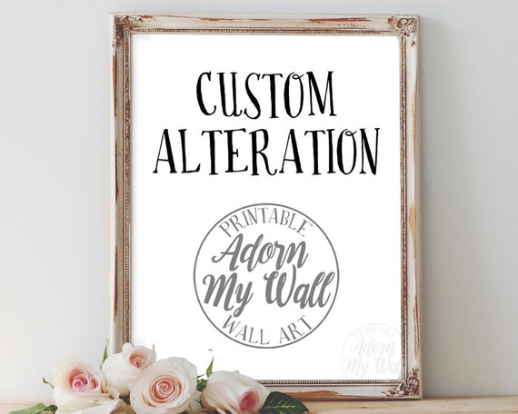 Custom Alteration Print Alteration Custom Order Custom Wall - Etsy