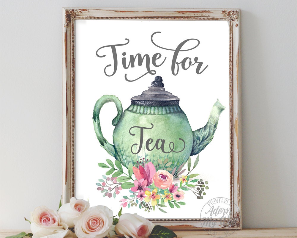 Time for tea but first tea kitchen decor tea time always | Etsy