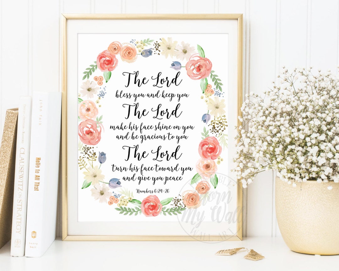 The Lord Bless You and Keep You, Bible Verse Print, Scripture Wall Art ...