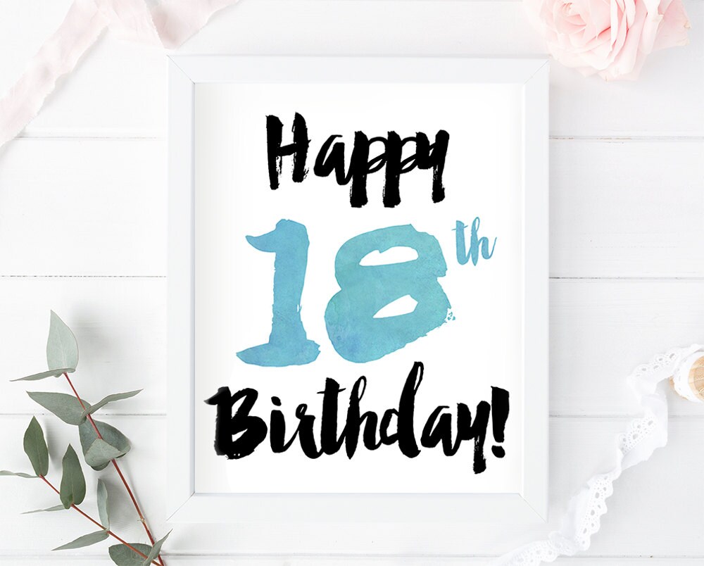 Happy 18th Birthday Lettering Printables