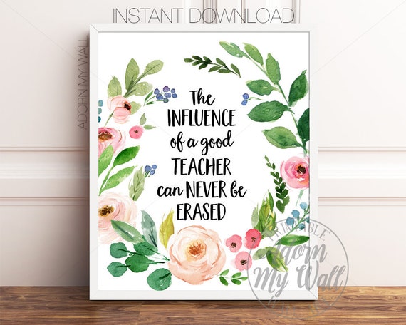 Gifts For Teachers Teacher Printables The Influence Of A | Etsy