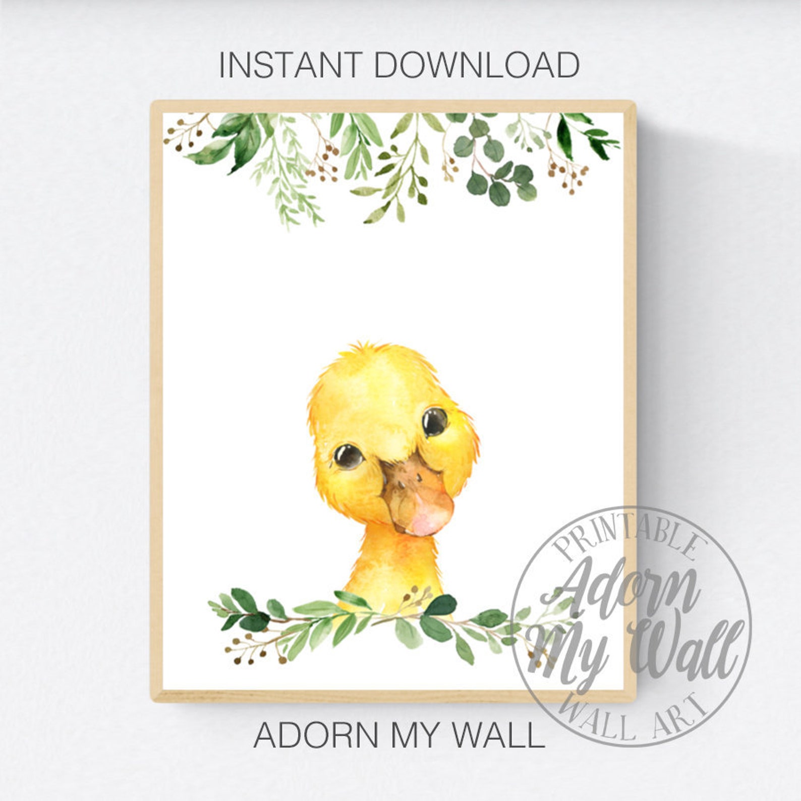 Duckling Nursery Print Duckling Wall Art Baby Duck Print | Etsy