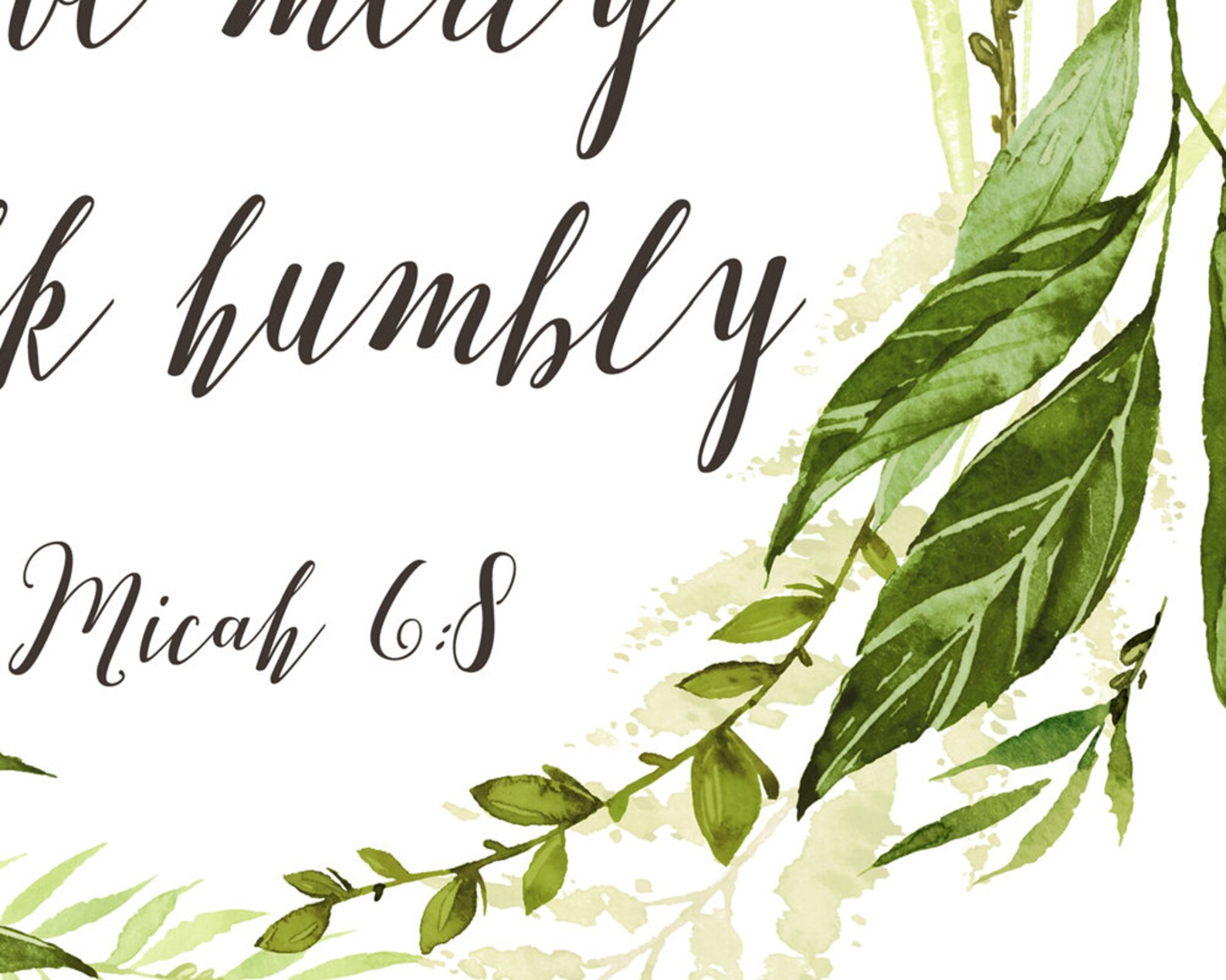 Bible Verse Act Justly Love Mercy Walk Humbly Micah 6:8 - Etsy
