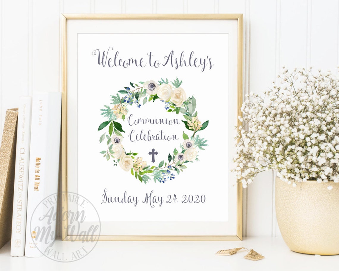 Customized First Holy Communion Sign Personalized Welcome - Etsy