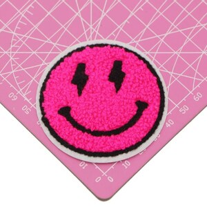 Lightning Eyes Smiley Face Chenille Iron-on Patches - Etsy