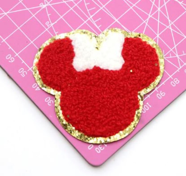 Disney-inspired Minnie Shape With Bow Chenille Iron-on Patch - Etsy
