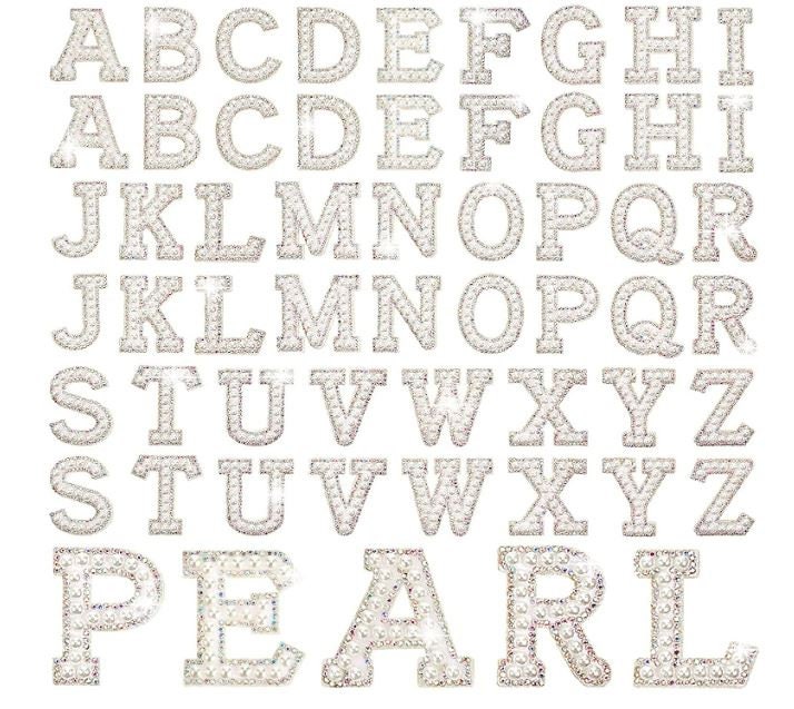 Pearl & Rhinestone Iron/glue-on Letters - Etsy