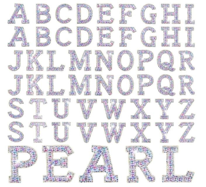 Pearl & Rhinestone Iron/glue-on Letters - Etsy