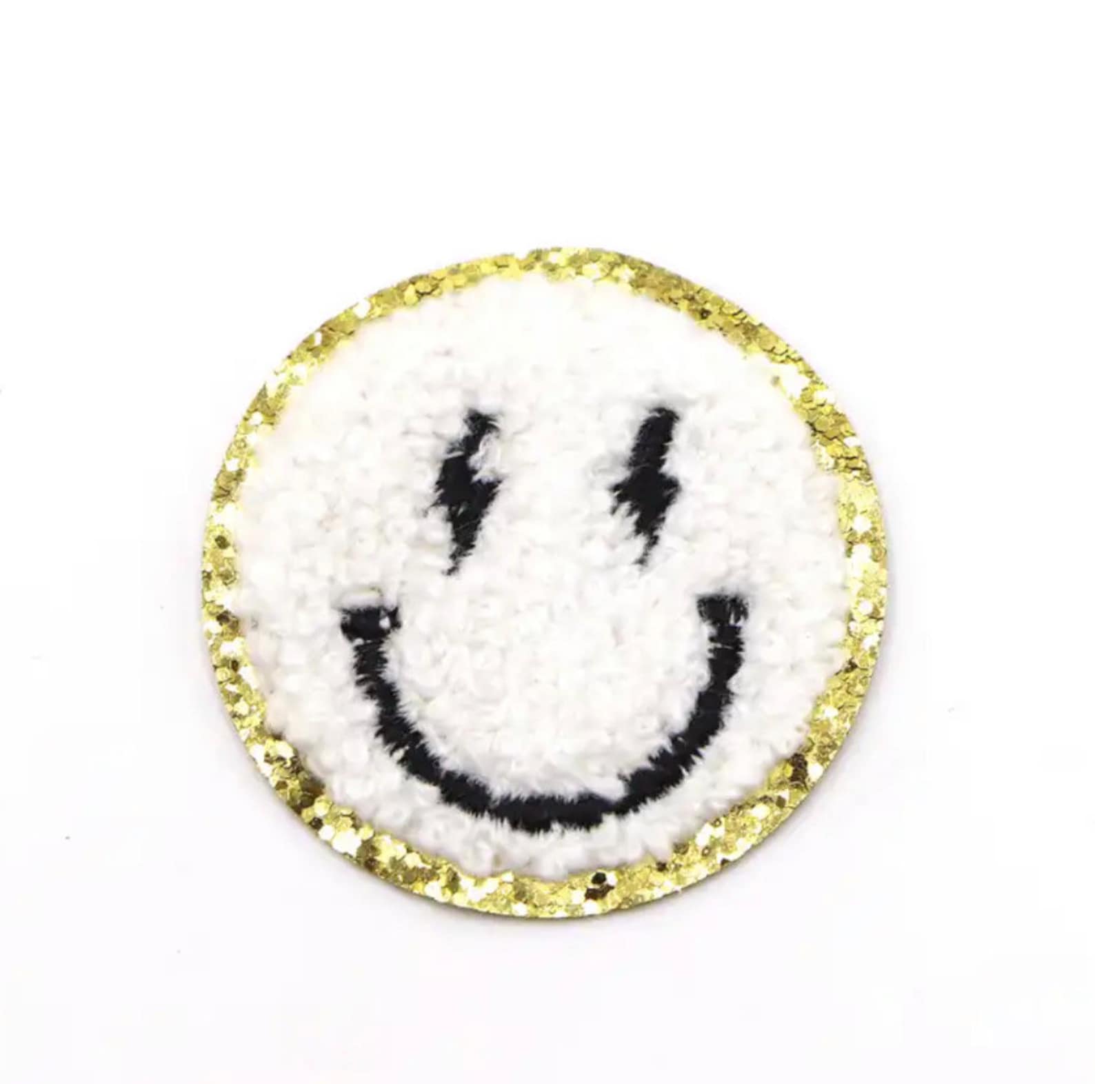 Lightning Eyes Smiley Face Chenille Iron-on Patches - Etsy