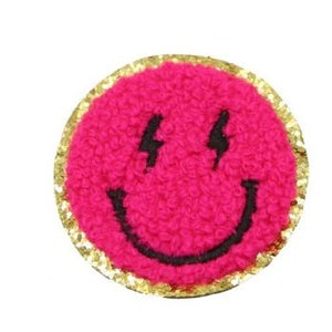 Lightning Eyes Smiley Face Chenille Iron-on Patches - Etsy