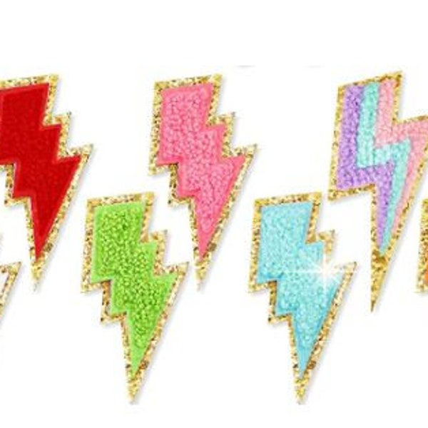 Lightning Bolt Iron on Patch - Etsy