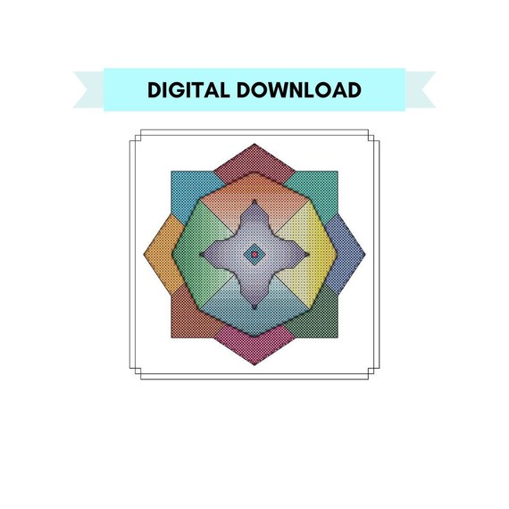 Gradient Mandala Cross Stitch Pattern Digital Download - Etsy