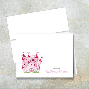 Personalized Note Cards fairy Tale Castle Set of 8 Notes Folded ...