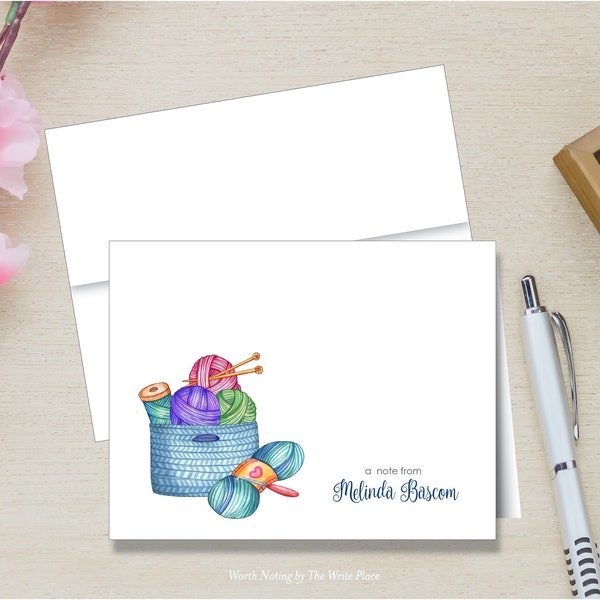 Personalized Note Cards Knitting - Etsy