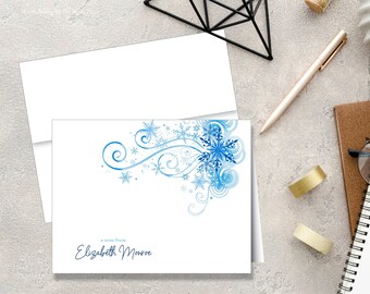 Snowflake Note Cards | Etsy