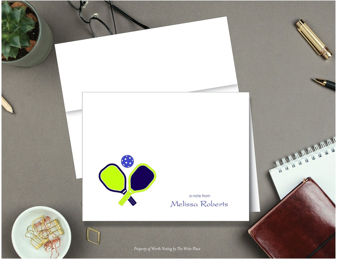 Pickleball Note Card, Personalized Note Cards, Pickle Ball Note, Set of ...