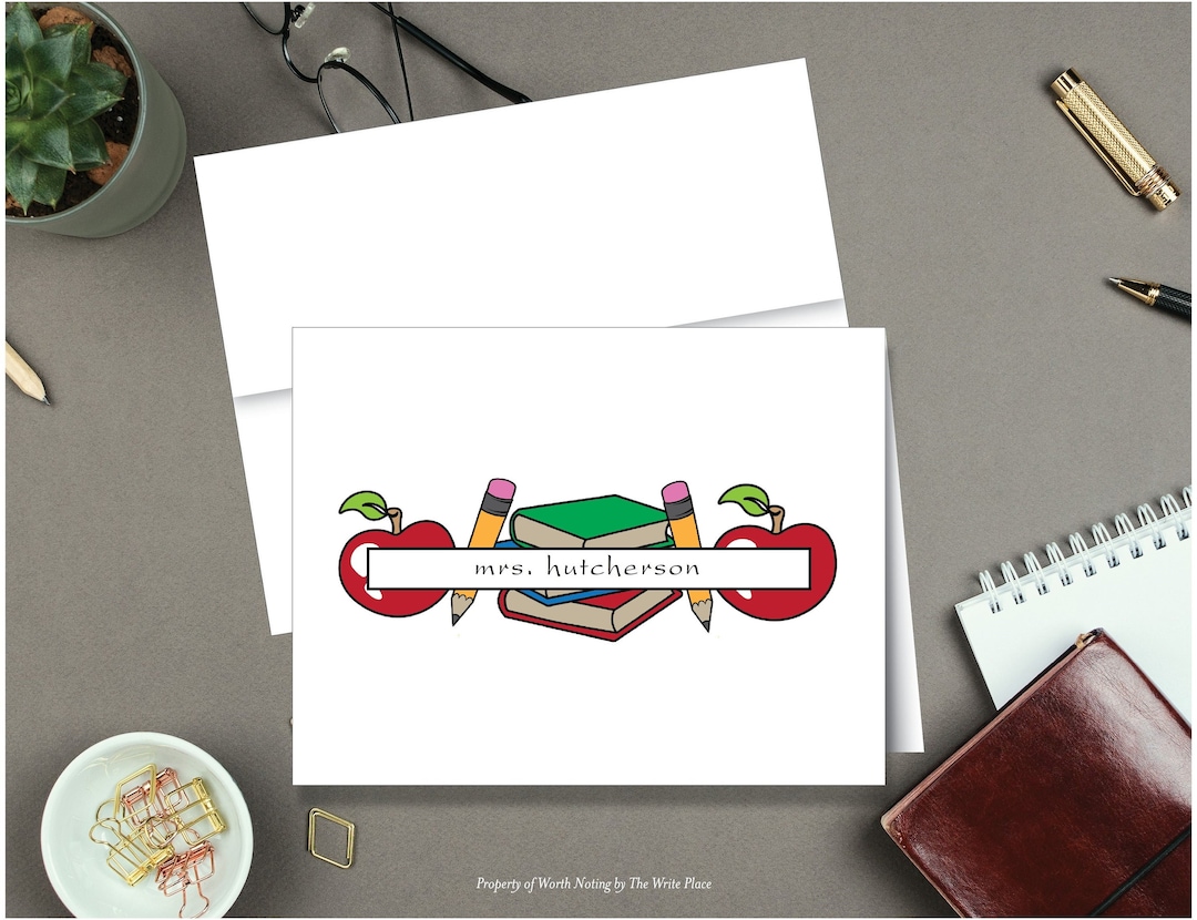 Personalized Note Cards, Teacher Stationery, Teacher Notes, Teacher ...