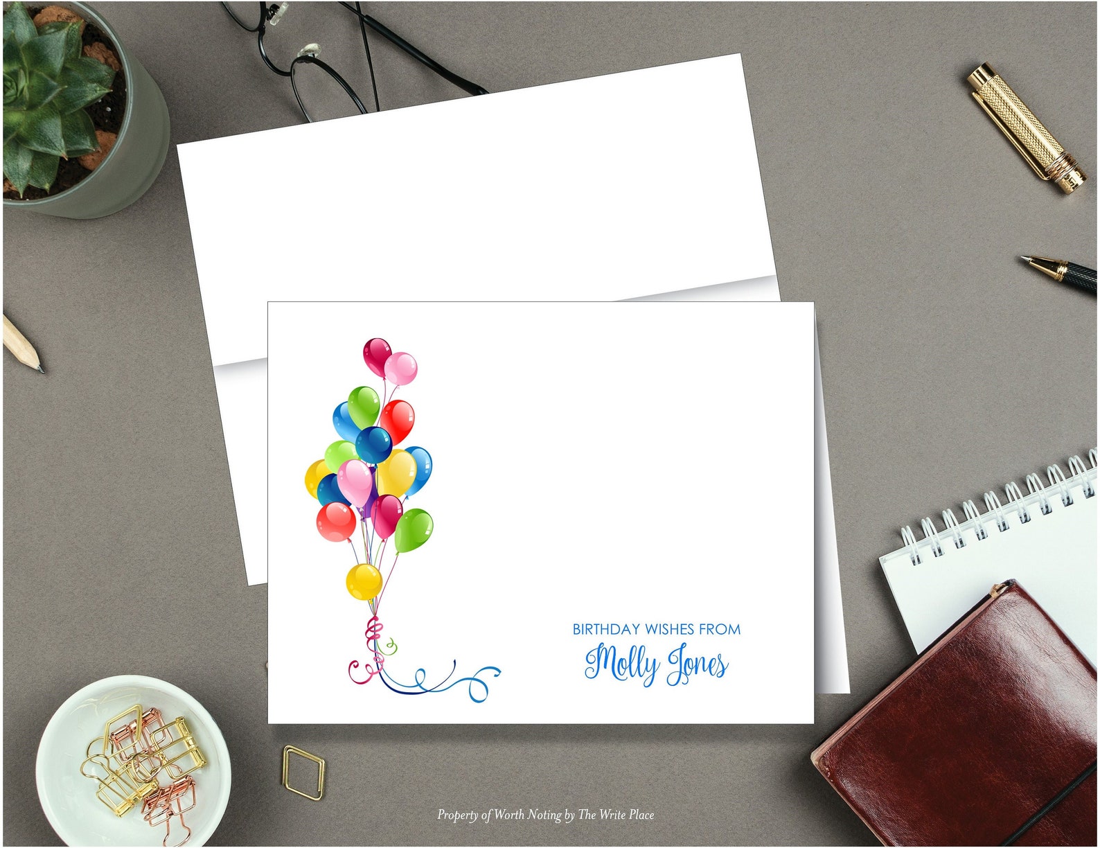 Birthday Balloons Note Cards Birthday Stationery Set of 8 - Etsy