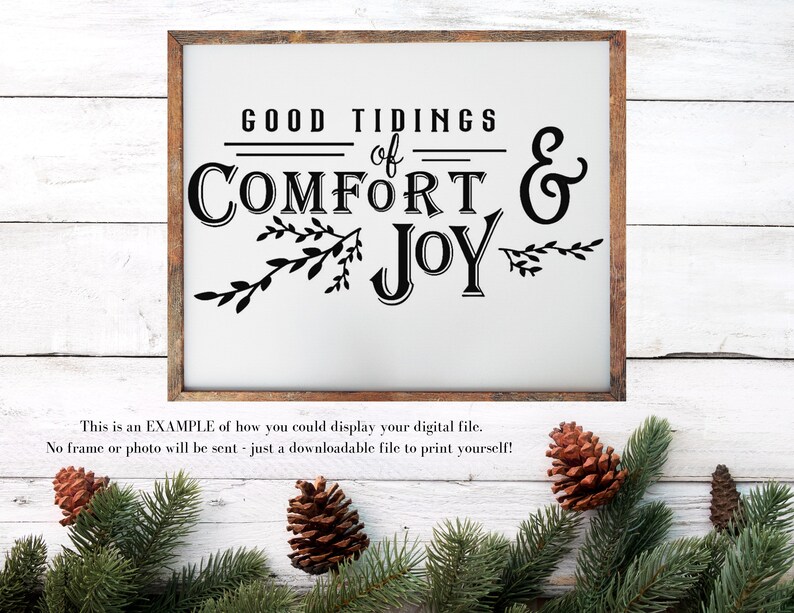 Good Tidings of Comfort & Joy Printable, Holiday Decor, Digital ...