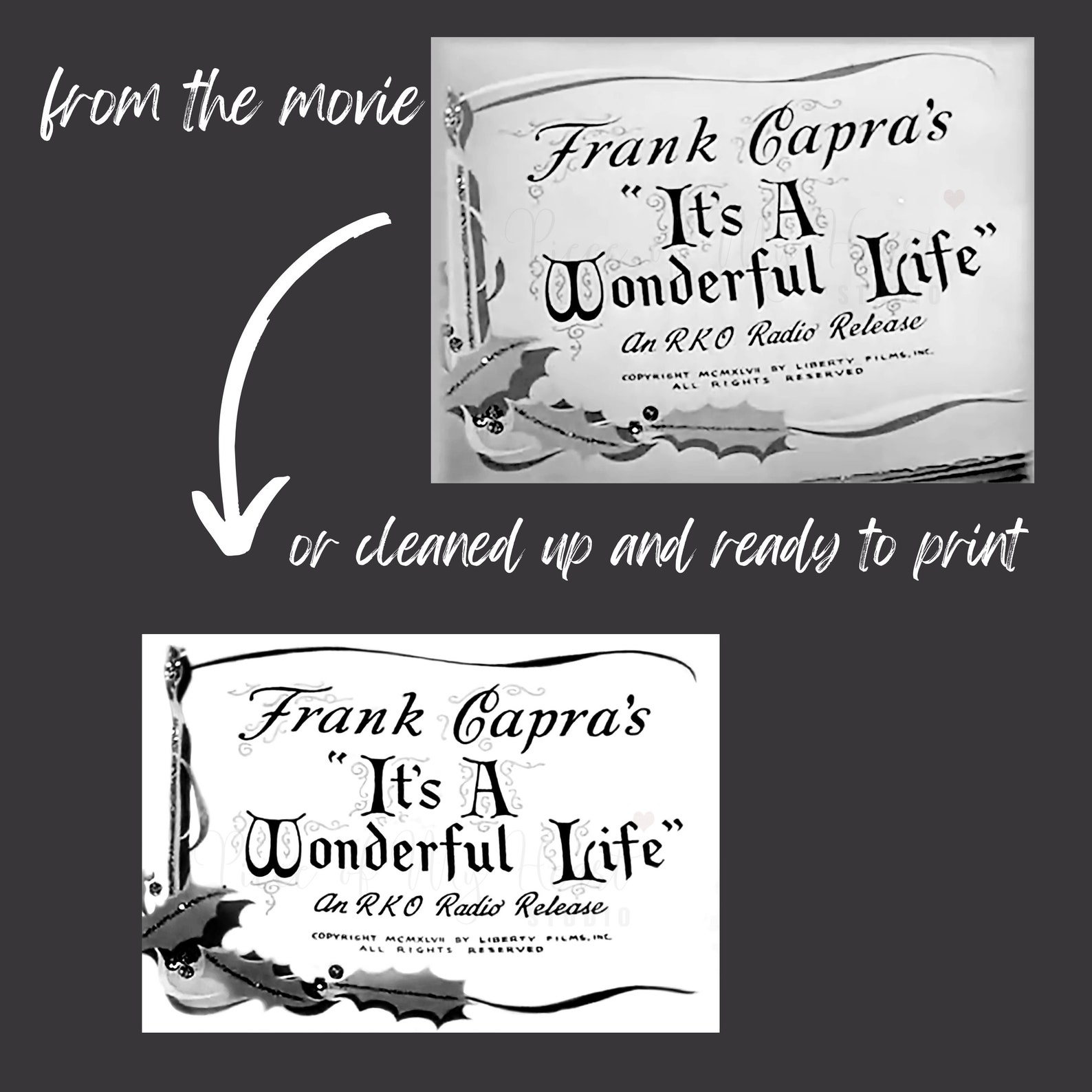 It's A Wonderful Life Christmas Movie Title Page Digital - Etsy