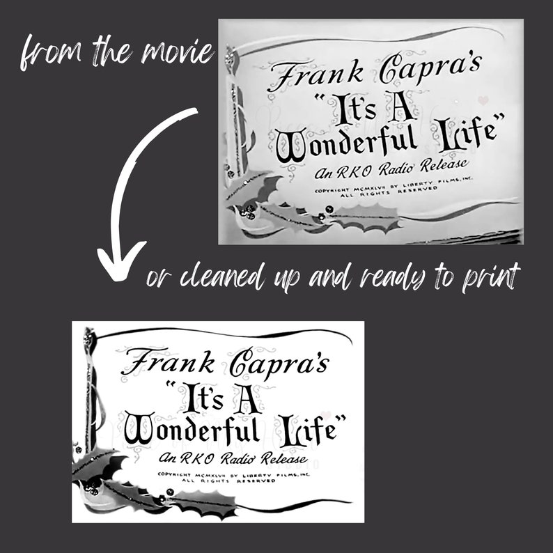 It's A Wonderful Life Christmas Movie Title Page, Digital Download ...
