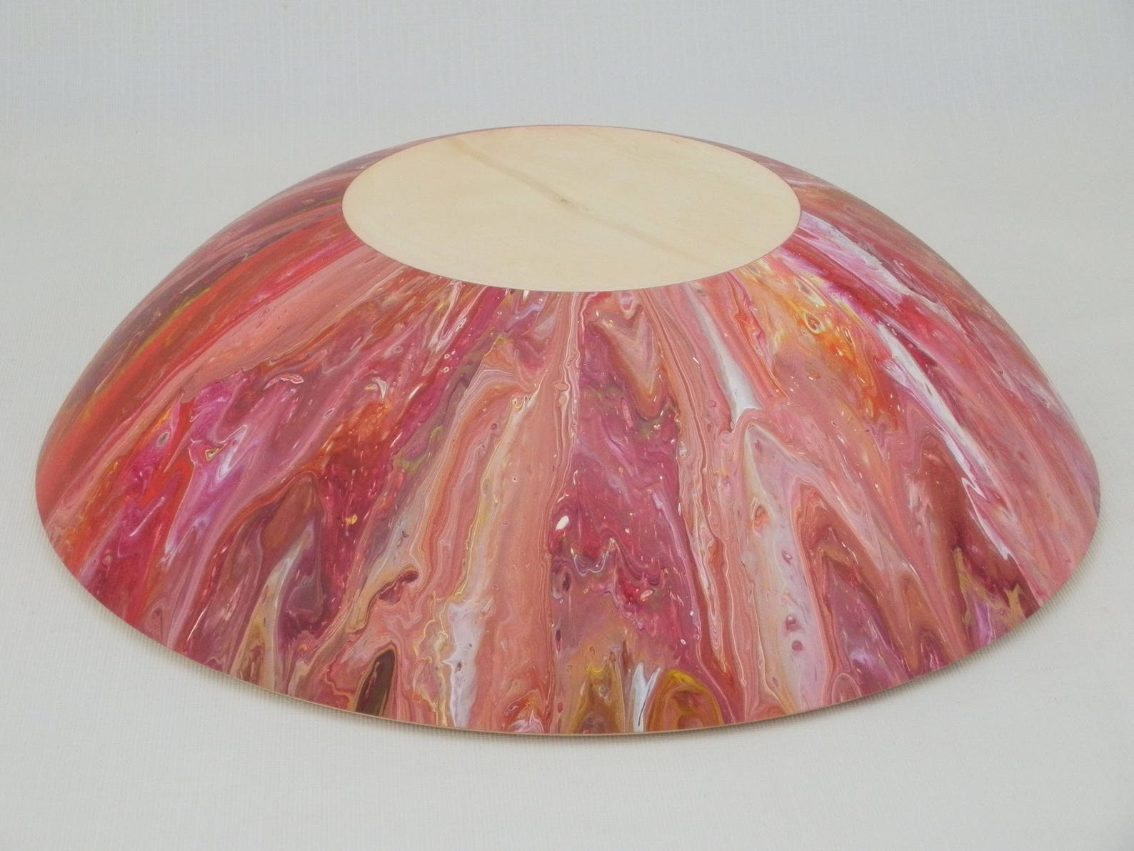 Large Wooden Decorative Bowl Flame Box Elder Wood With Red | Etsy