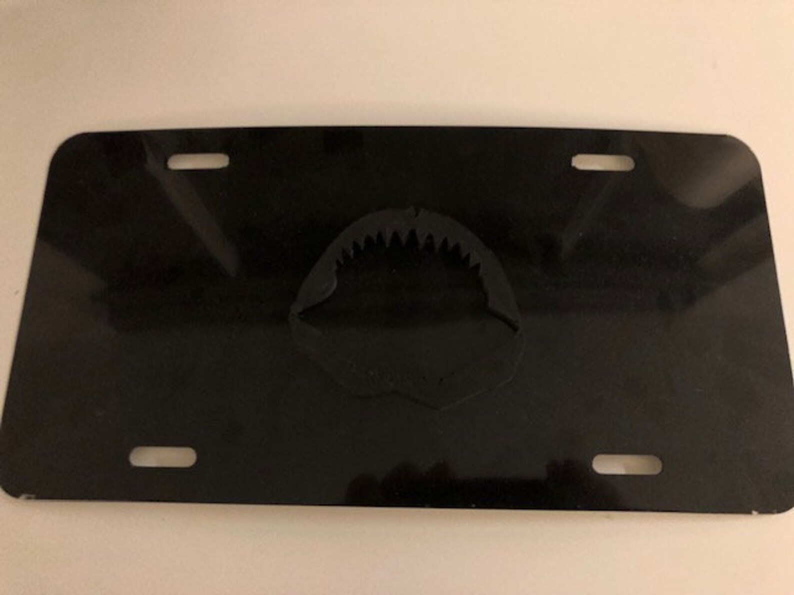 Jaws Shark Teeth - License Plate INSERT Black With Black Automotive ...