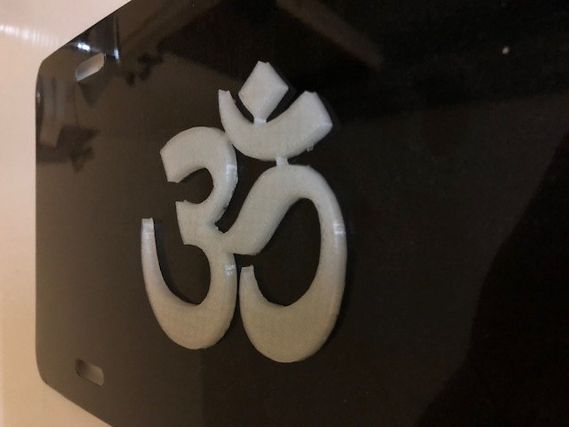 Yoga " Om " Style in 3D Version - Glow in the DARK - License Plate ...