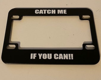 Ufo Sci Fi Rocket Black Motorcycle / Scooter License Plate Frame Funny ...