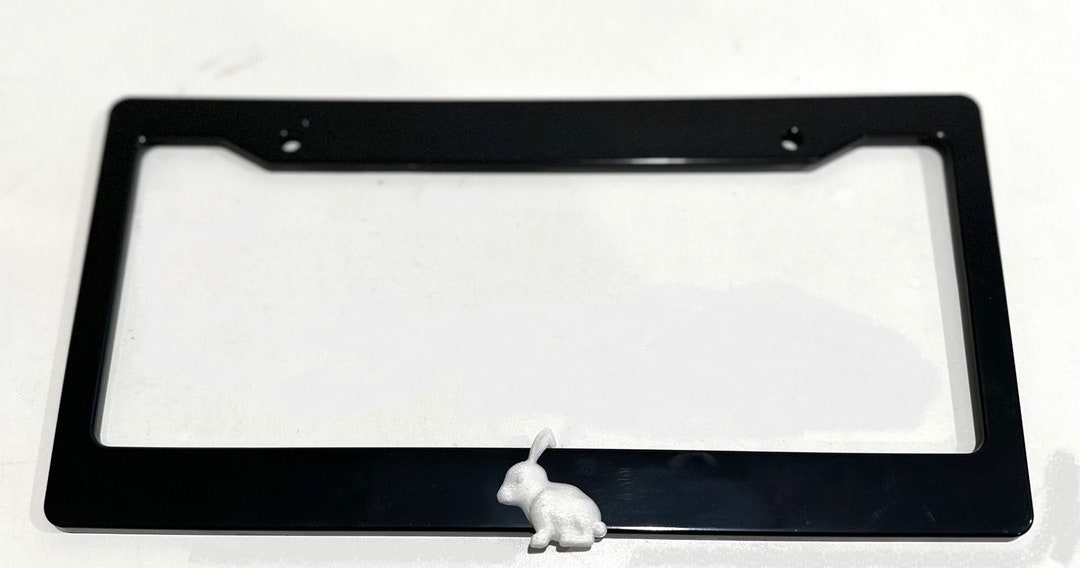 Cute Rabbit Bunny in 3d VERSION - Black With White - Automotive License ...